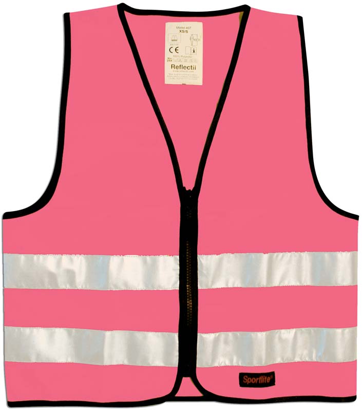 Refleksvester for barn i grønn, rosa, gul og oransje med glidelås 407 ...