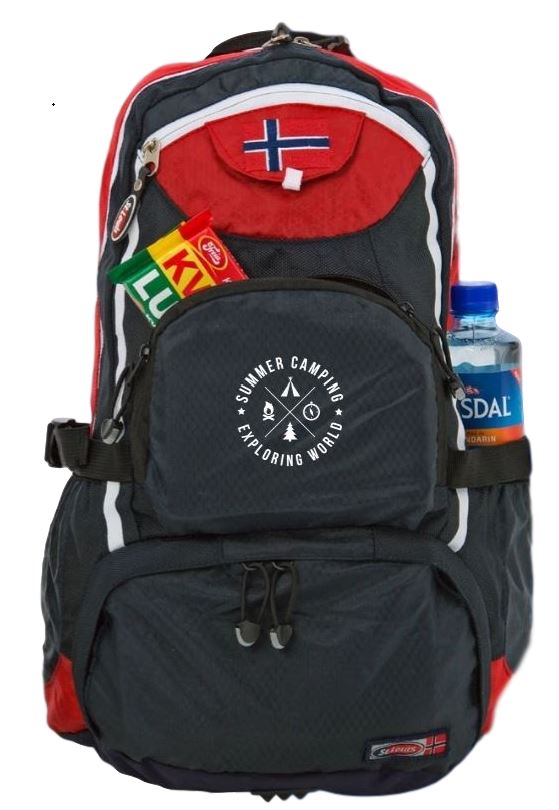 Ryggsekk Norge ryggsekk i norske farger med det norks flagg